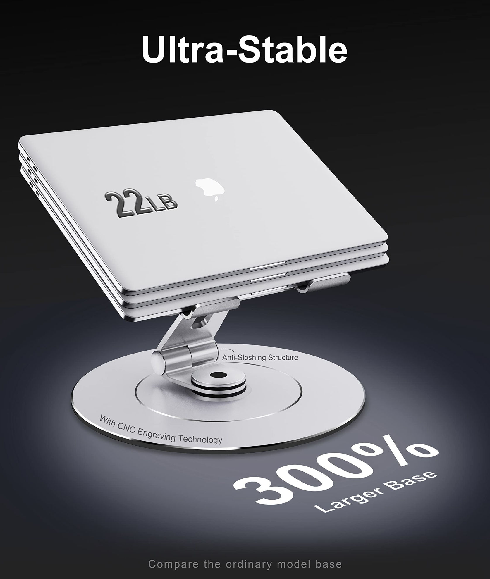 GetUSCart- LOXP Ultra-Stable Swivel Laptop Stand for Desk, 300% Larger ...