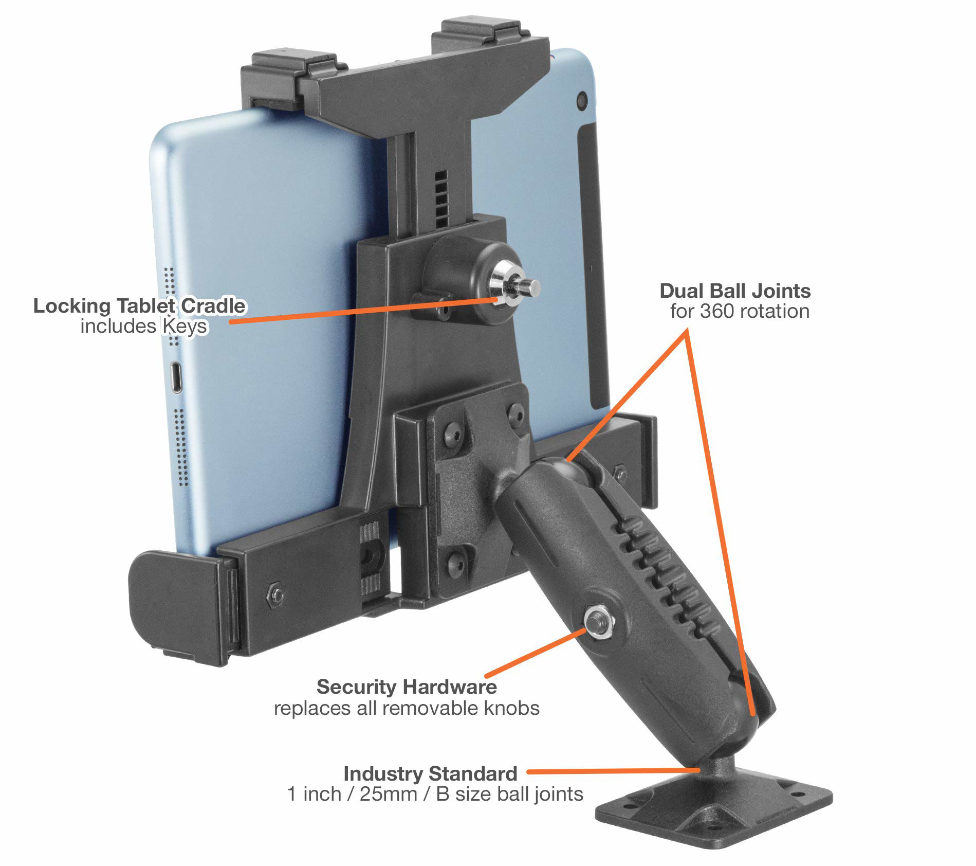 GetUSCart- iBOLT TabDock Dock'n Lock Bizmount- Heavy Duty Industrial ...