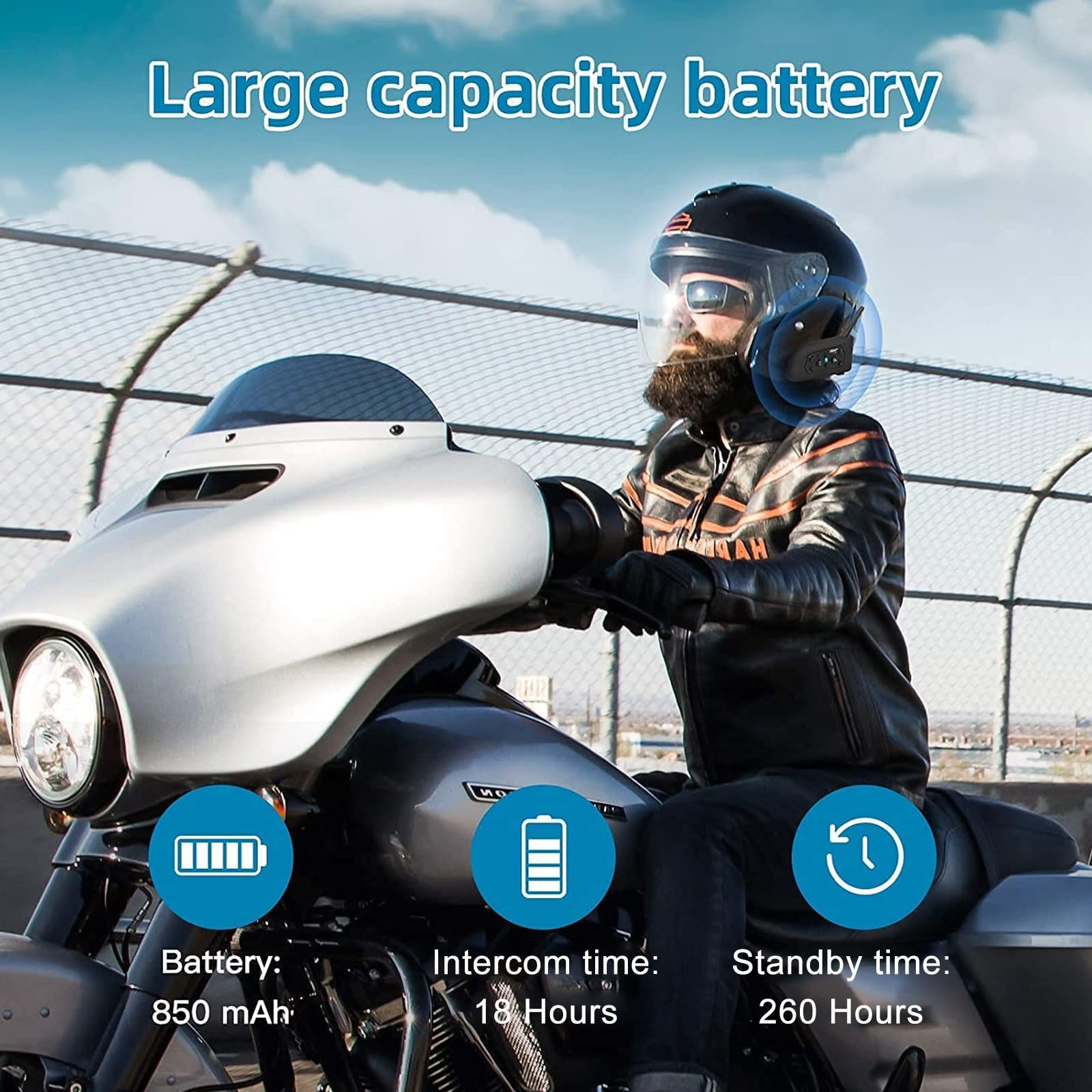 GetUSCart- Vnetphone Motorcycle V6 Bluetooth Intercom 1200M Full Duplex ...