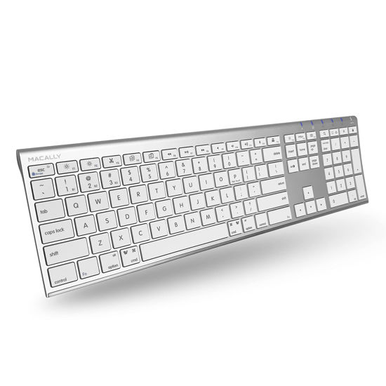 GetUSCart- Macally Wireless Bluetooth Keyboard with Numeric Keypad - Multi Device Keyboard for ...