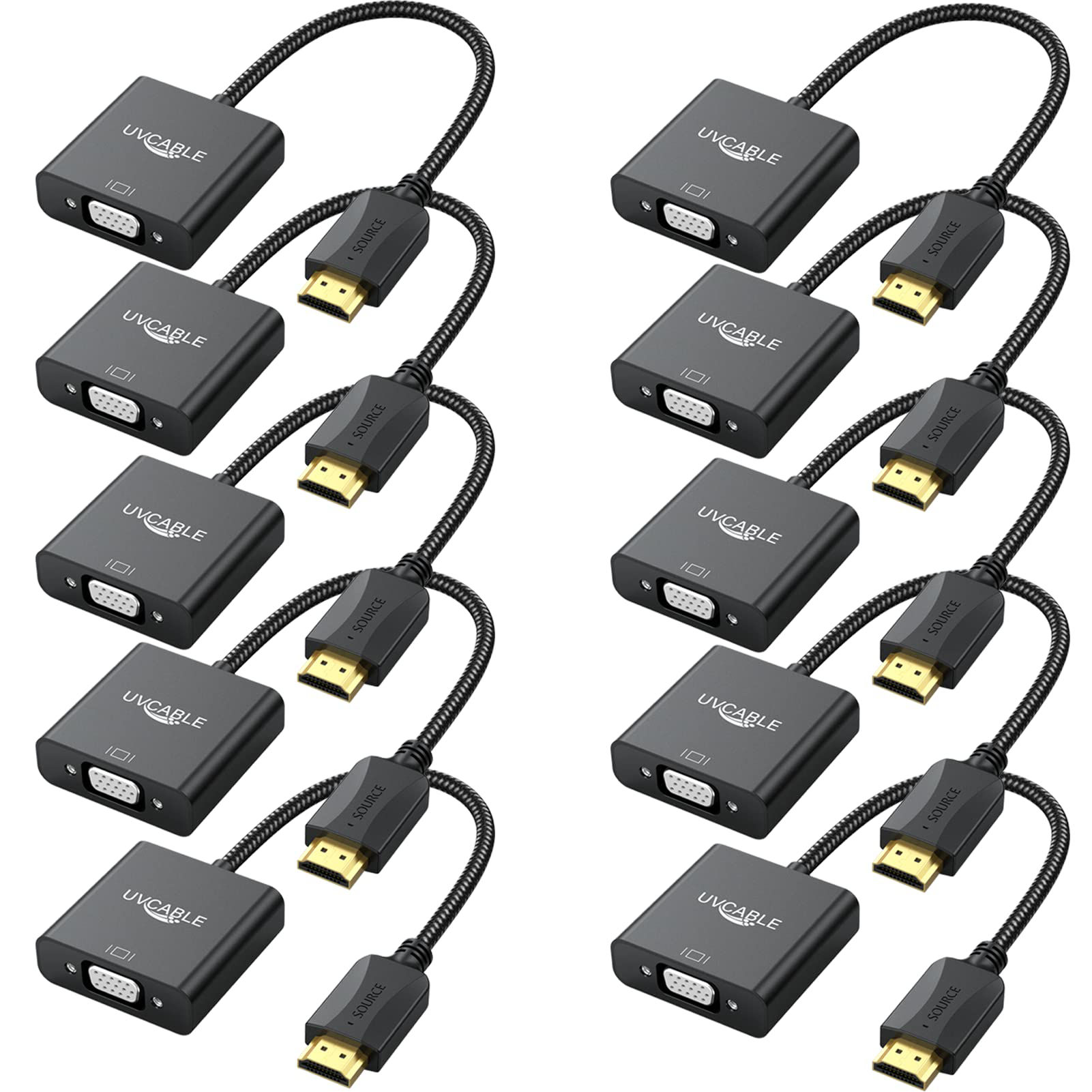 GetUSCart- UV-CABLE HDMI to VGA Adapter 10-Pack, HDMI to VGA Adapter ...