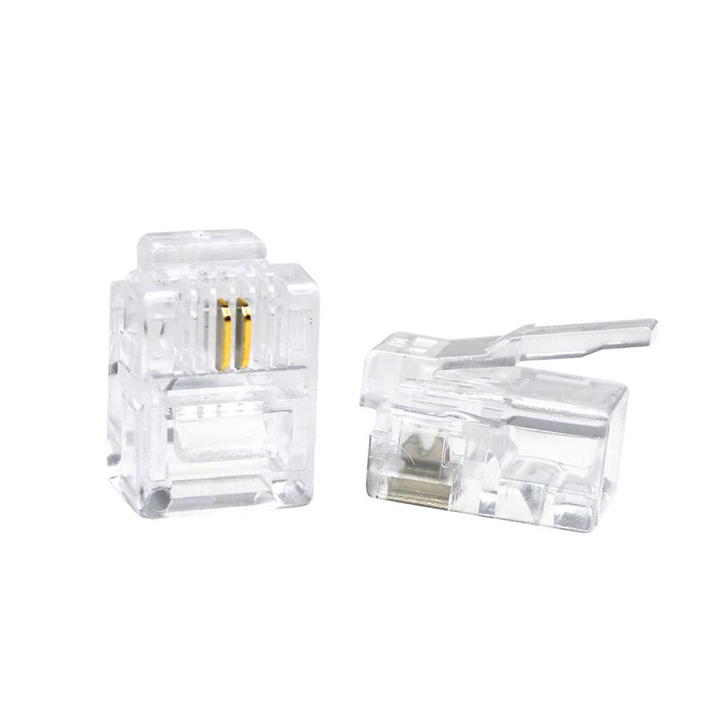 GetUSCart- SMITON 100PACK Telephone Plug 6P2C RJ11 Modular Plug (6/2 ...