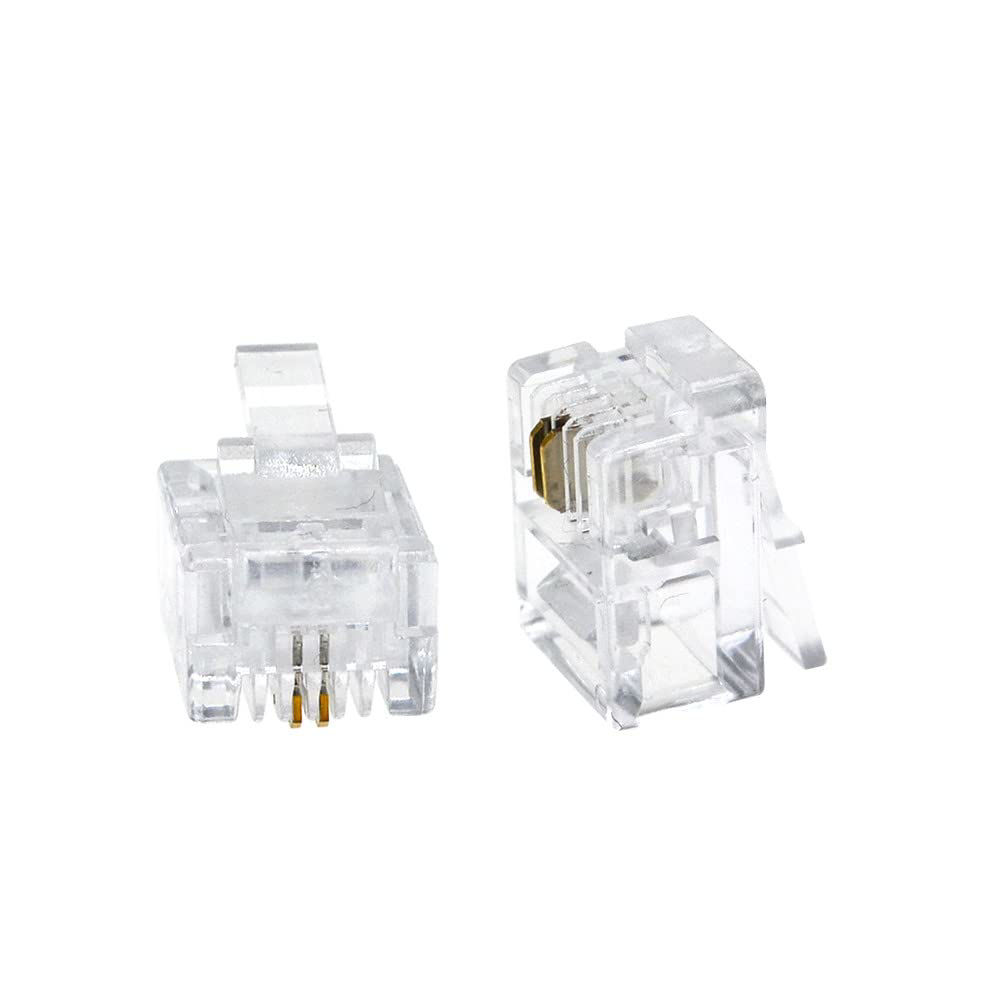 GetUSCart- SMITON 100PACK Telephone Plug 6P2C RJ11 Modular Plug (6/2 ...