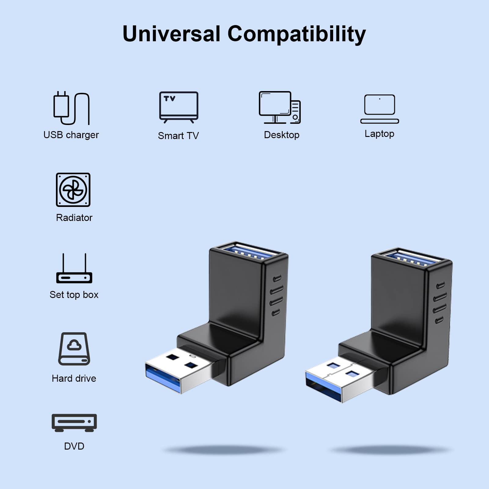 GetUSCart- USB 3.0 Adapter 90 Degree Male to Female Combo Vertical Up ...