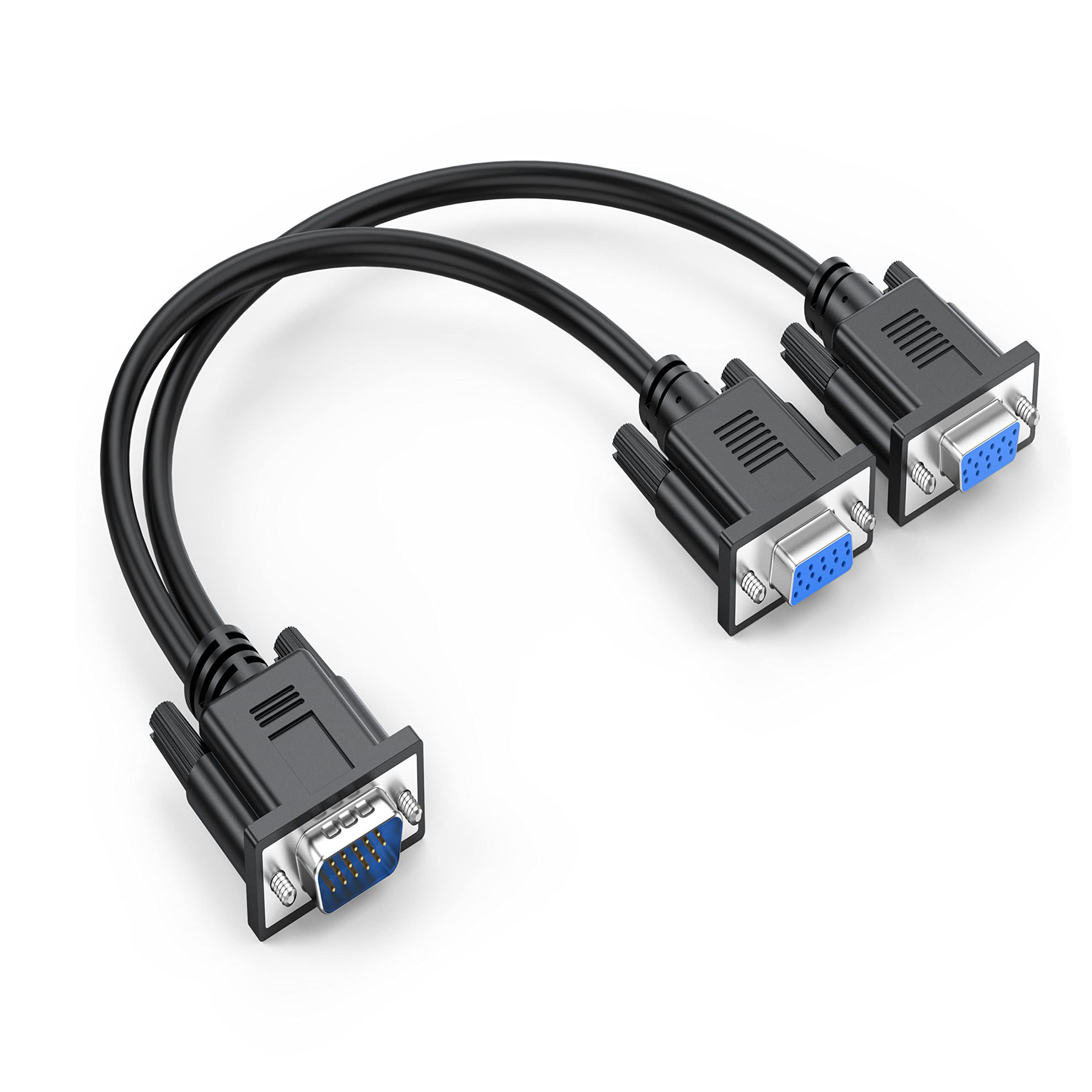 GetUSCart- UKYEE VGA Splitter Cable Dual VGA Monitor Y Cable 1 Male to 2 Female Adapter ...