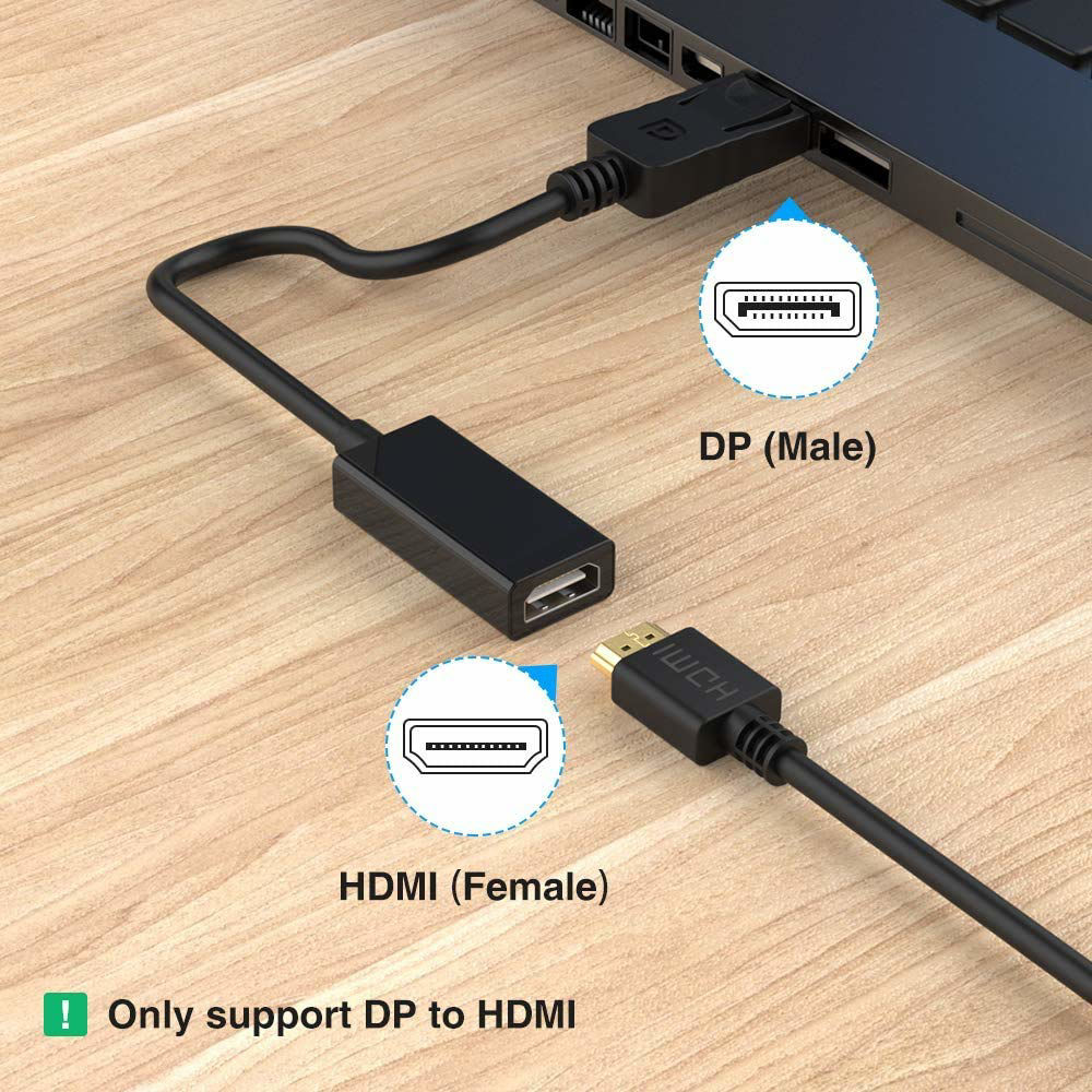 GetUSCart- DisplayPort to HDMI Adapter, Bonzon BR Unidirectional DP to ...