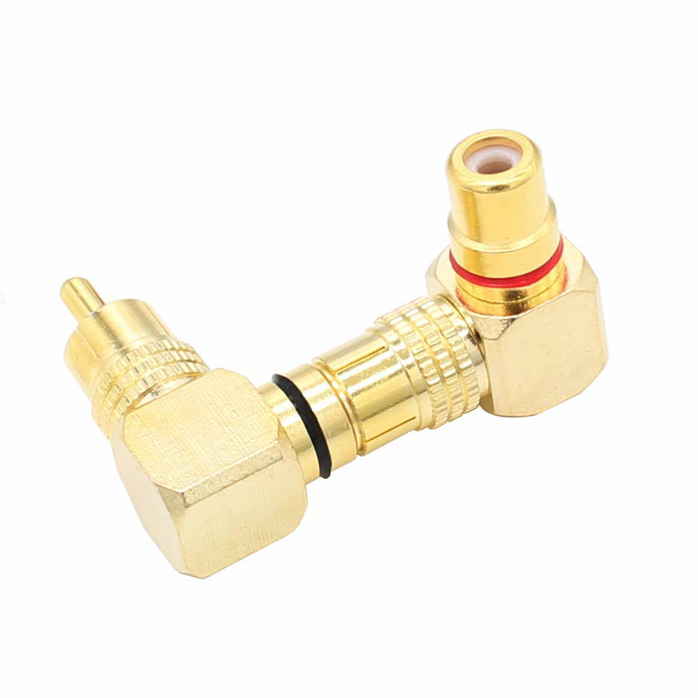 GetUSCart- RCA Right Angle Adapter Gold-Plated 2-Pack 90 Degree RCA ...