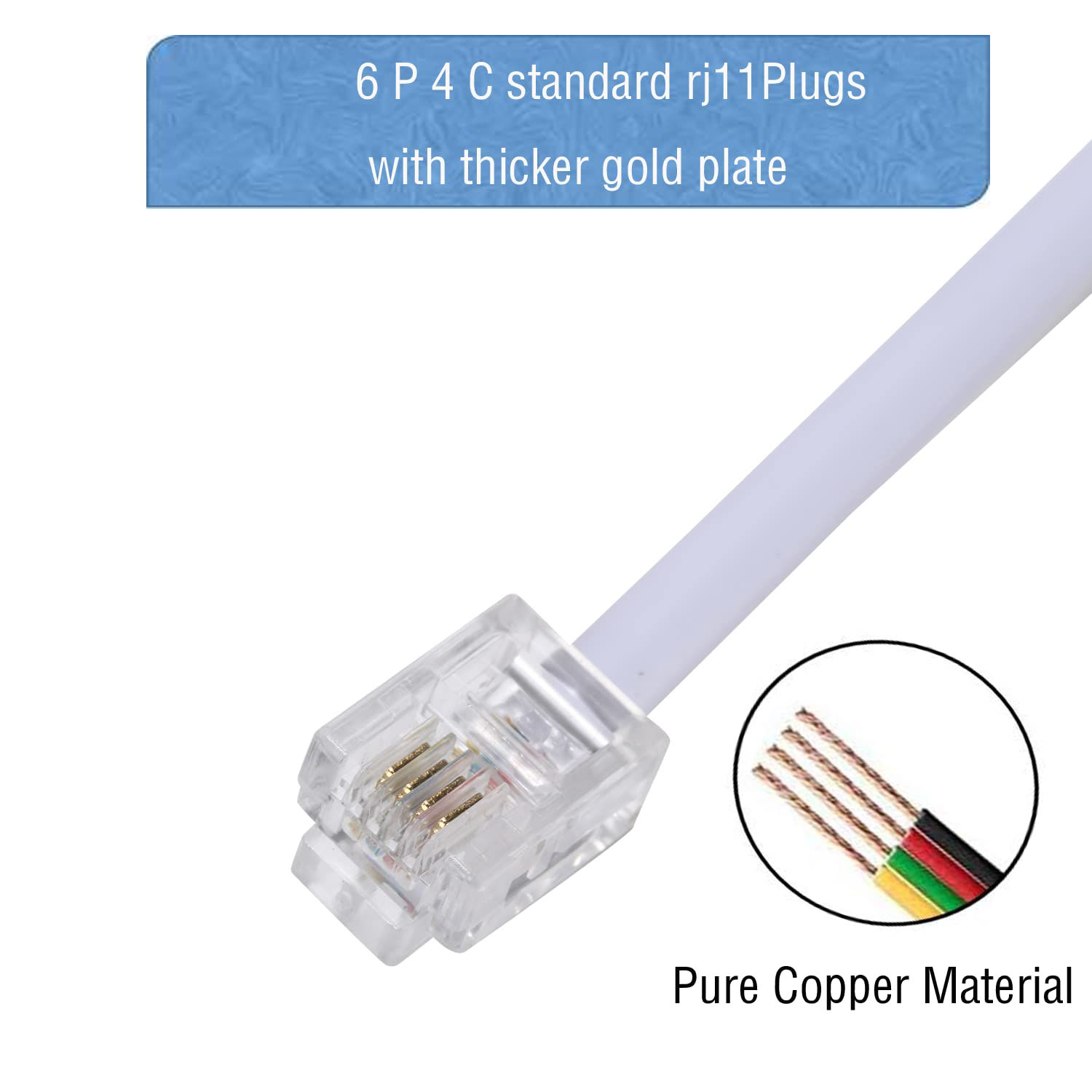 GetUSCart- Telephone landline Extension Cord Cable Cord with Standard ...