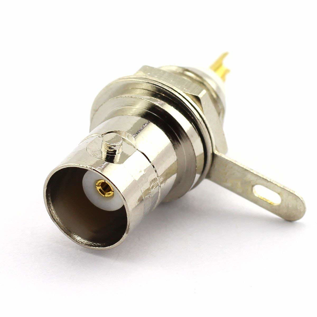 GetUSCart- Saide 2-Pack BNC Female RF Coaxial Adapter Panel Mount with Nut Bulkhead Handle ...