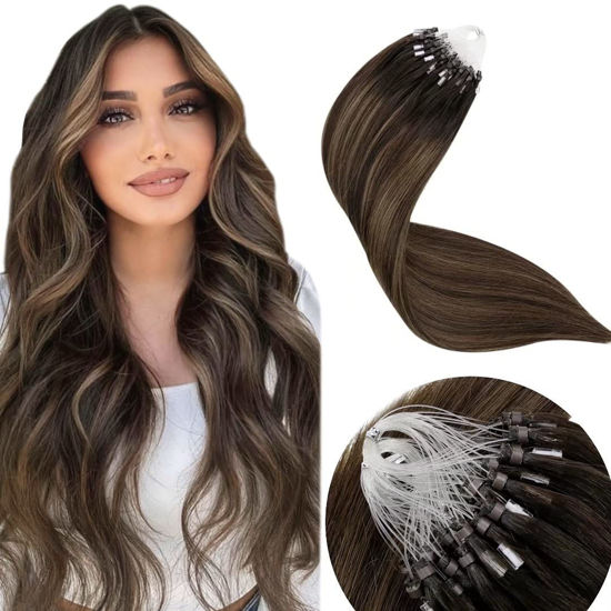 GetUSCart- LAAVOO Microlink Hair Extensions Real Human Hair 18 in ...