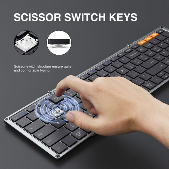 GetUSCart- ProtoArc Foldable Bluetooth Keyboard, XK01 Full Size Folding ...
