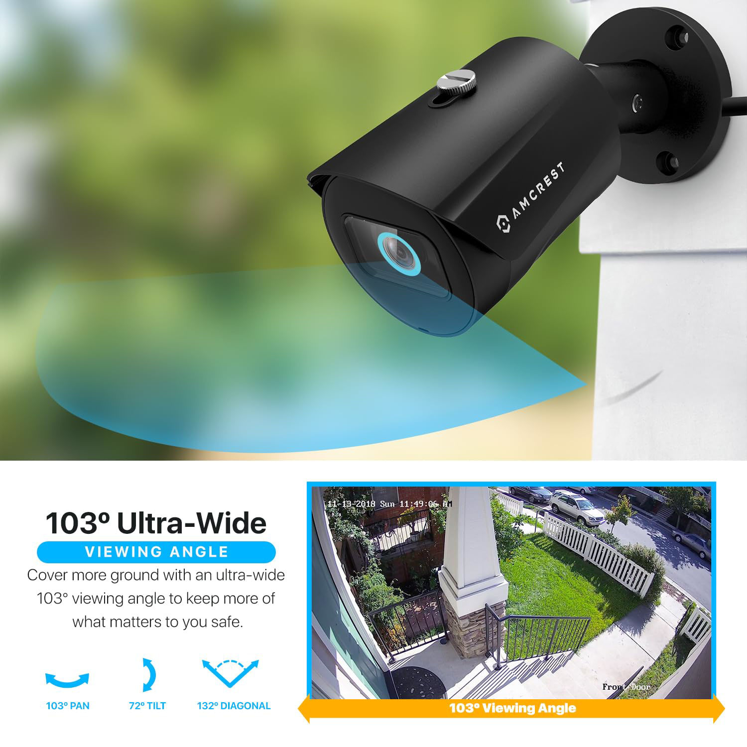 GetUSCart- Amcrest UltraHD 5MP Outdoor POE Camera 2592 x 1944p Bullet ...