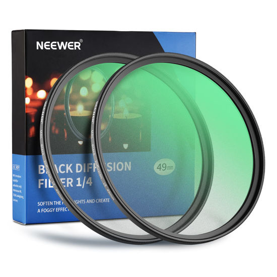GetUSCart- NEEWER 2 Pcs 49mm Black Diffusion Lens Filter Kit, 1/4 & 1/8 ...