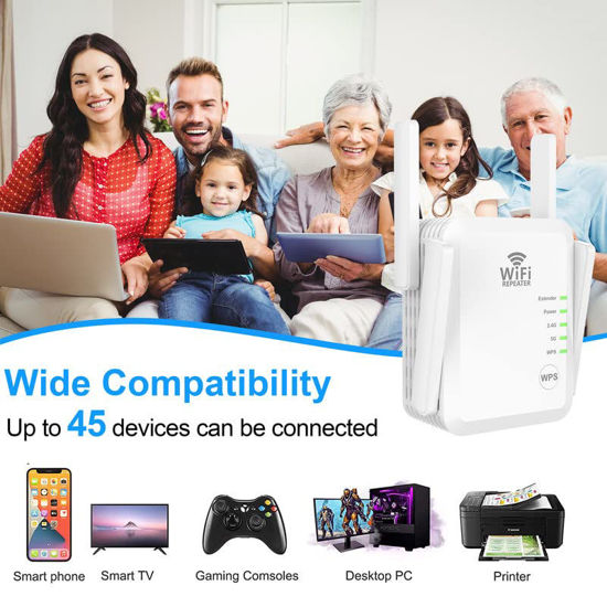 GetUSCart- WiFi Extender Booster Repeater, Up to 8000sq.ft and 45 ...
