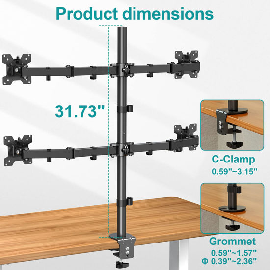 GetUSCart- MOUNT PRO Quad Monitor Stand, 4 Monitor Mount for 13 to 27 ...