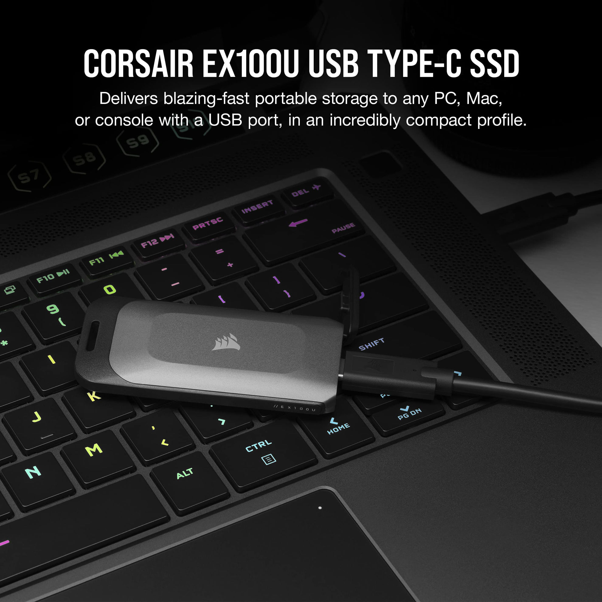 GetUSCart- Corsair EX100U 1TB Portable USB Type-C Storage Drive ...