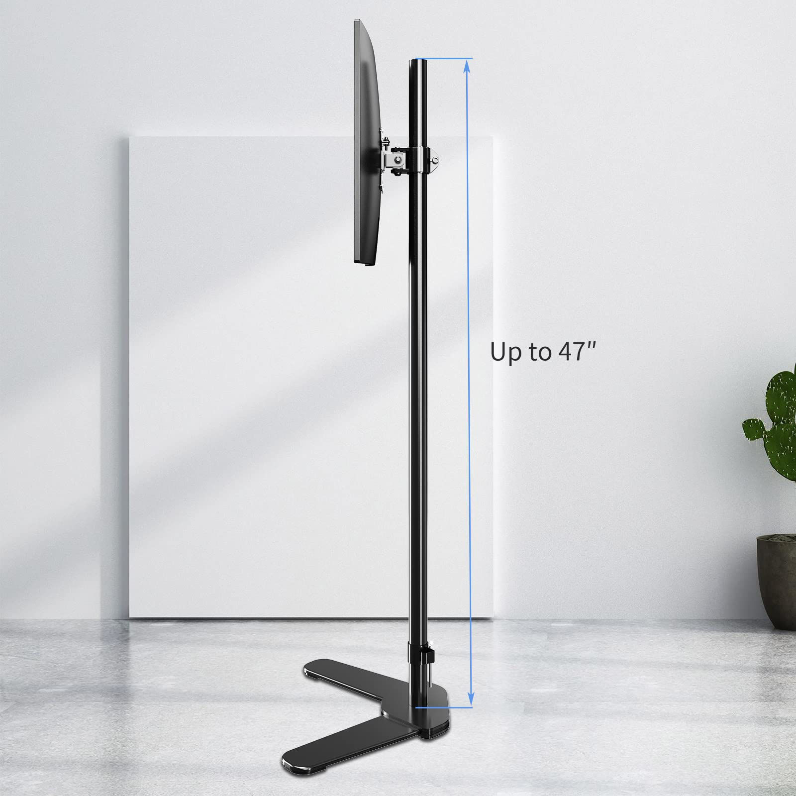 GetUSCart- Single Monitor Mount, Extra Long Monitor Stand, 47 inch Pole ...