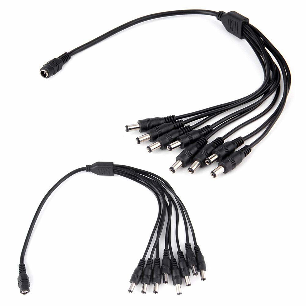 GetUSCart- exgoofit 2-Pack DC 1 Female to 8 Male Output Power Splitter ...