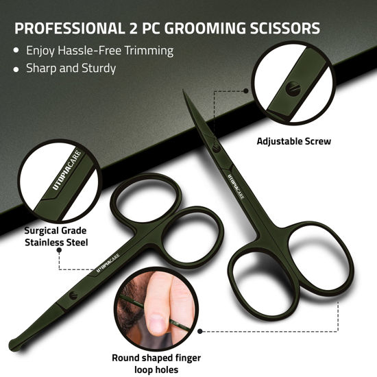 GetUSCart- Utopia Care - Curved and Rounded Facial Hair Scissors for ...