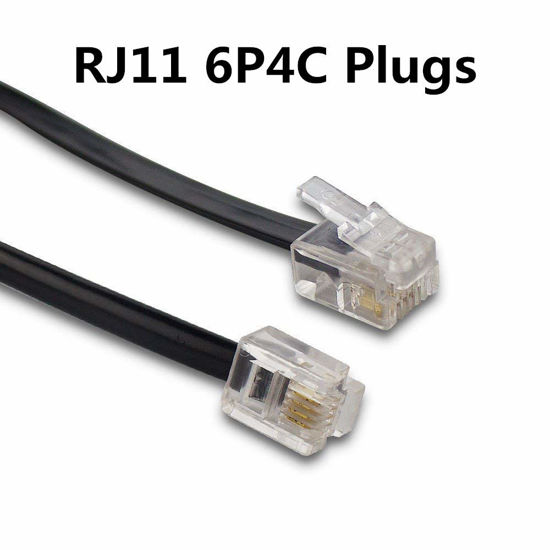 GetUSCart- AIMIJIA Phone Cord, 6P4C Black Phone Telephone Extension ...