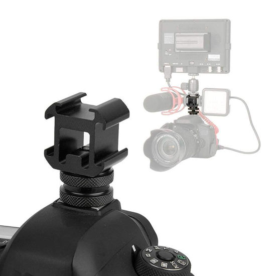 GetUSCart- Neufday Aluminium Triple Hot Shoe Camera Mount Adapter Video ...