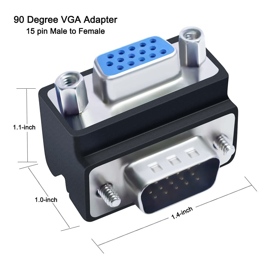 GetUSCart- DTech 90 Degree VGA Right Angle Adapter 15 Pin Male to ...