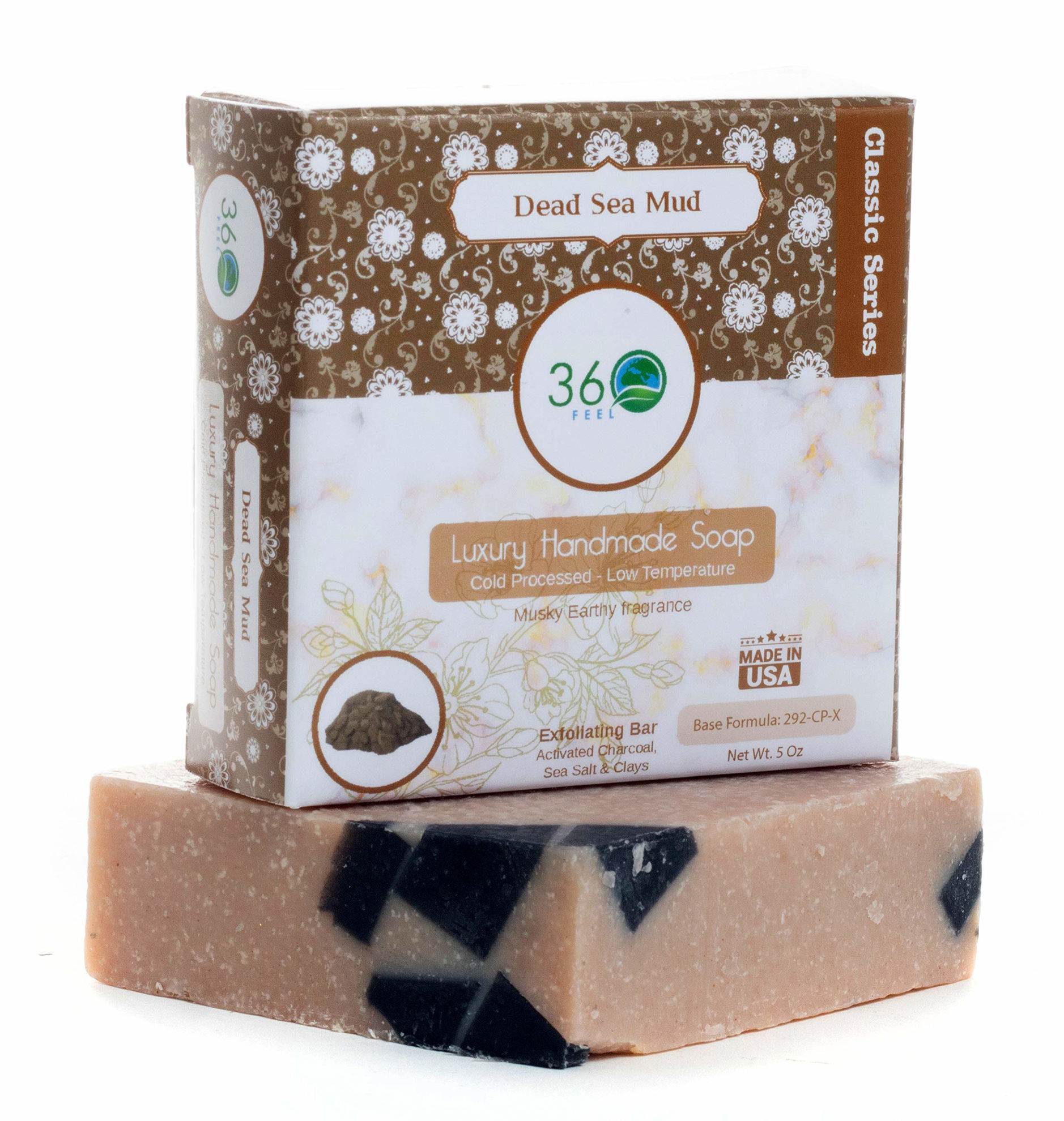 GetUSCart- 360Feel Dead Sea Mud Soap -5oz Castile Handmade Soap bar ...