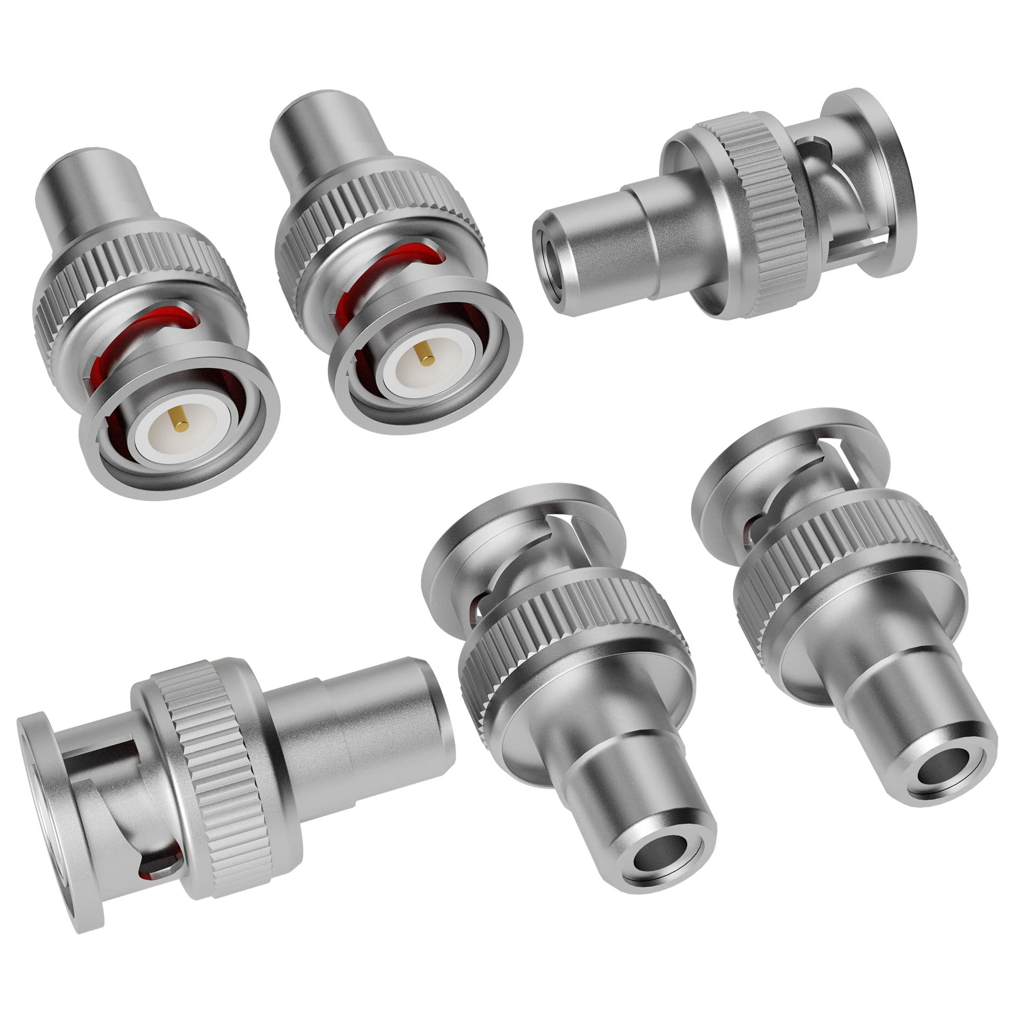 GetUSCart- BNC to RCA Adapter (6 Pack) BNC Male to RCA Female Connector Coaxial Coax RG6 Adapter ...