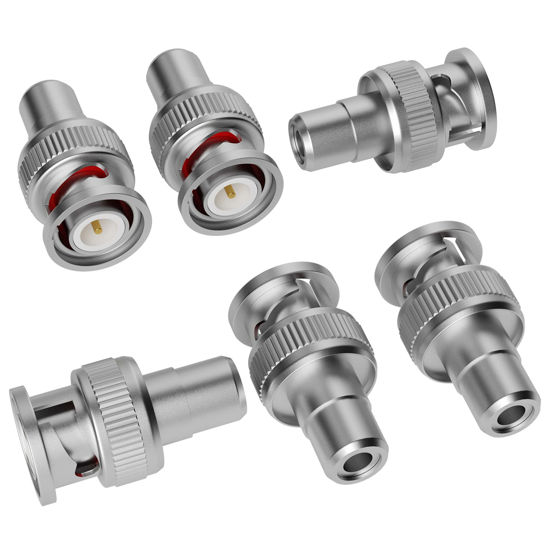 GetUSCart- BNC to RCA Adapter (6 Pack) BNC Male to RCA Female Connector Coaxial Coax RG6 Adapter ...