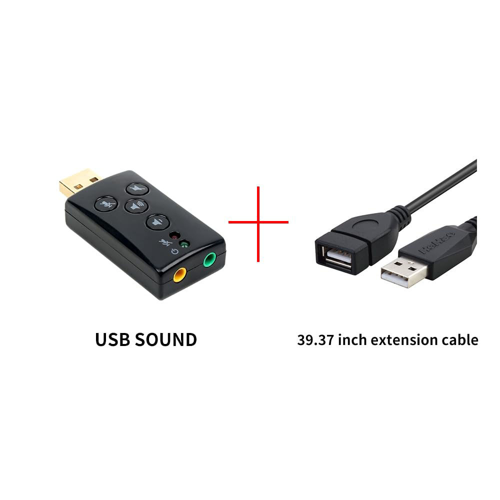 GetUSCart- USB Sound Card Stereo 3.5mm Audio Adapter, USB to AUX Cable ...