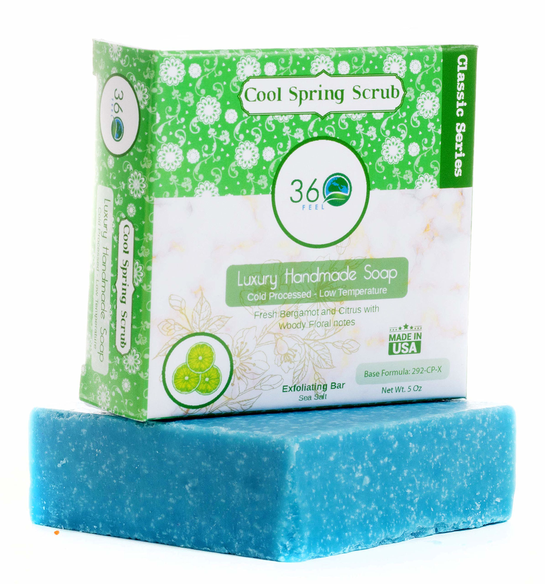 GetUSCart- 360Feel Men's Cool Spring Scrub Soap -5oz Castile Handmade ...