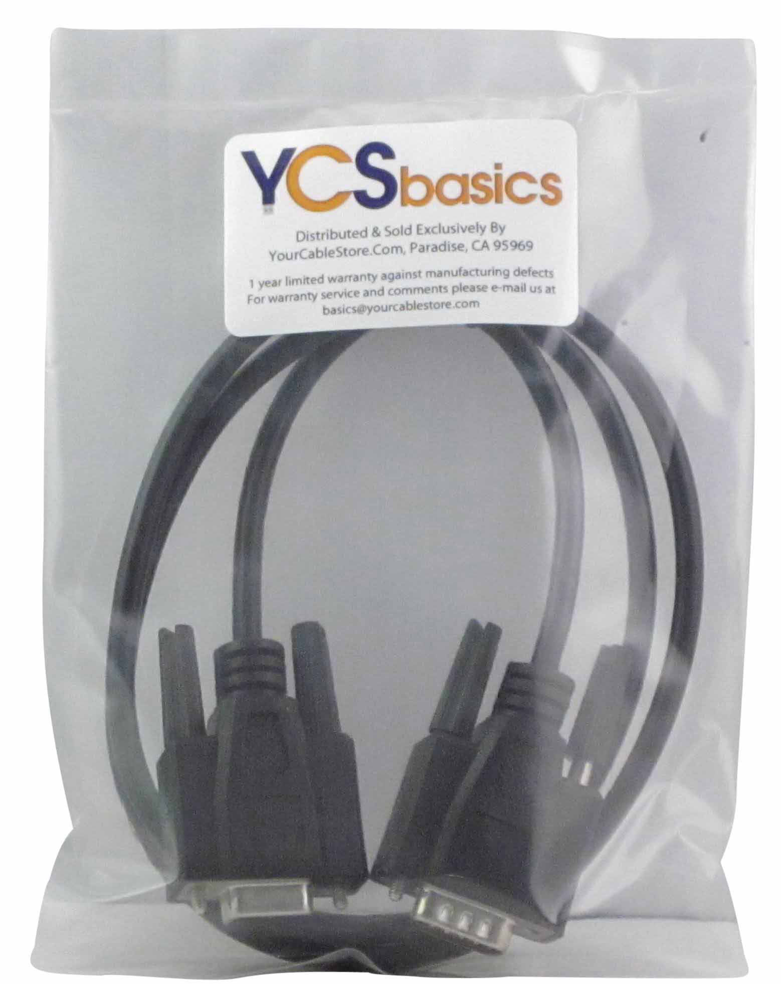 GetUSCart- YCS basics Black 3 Foot DB9 9 Pin Serial / RS232 Male/Female Extension Cable