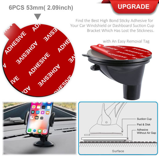 GetUSCart- 6 Pack Adhesives for Suction Cup Mount, AZXYI 53mm(2.09inch ...