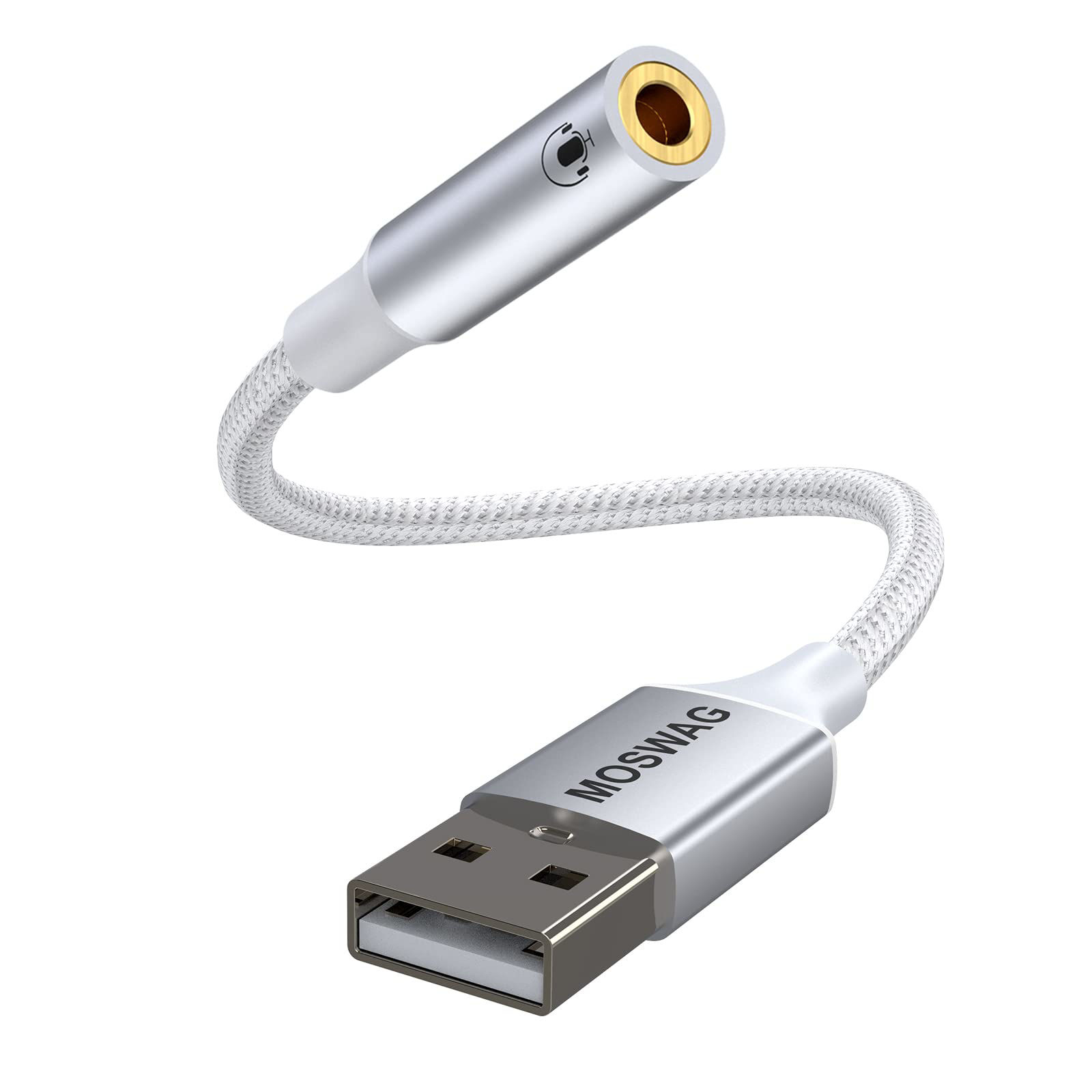 GetUSCart- MOSWAG USB to 3.5mm Jack Audio Adapter,USB to Aux Cable with ...