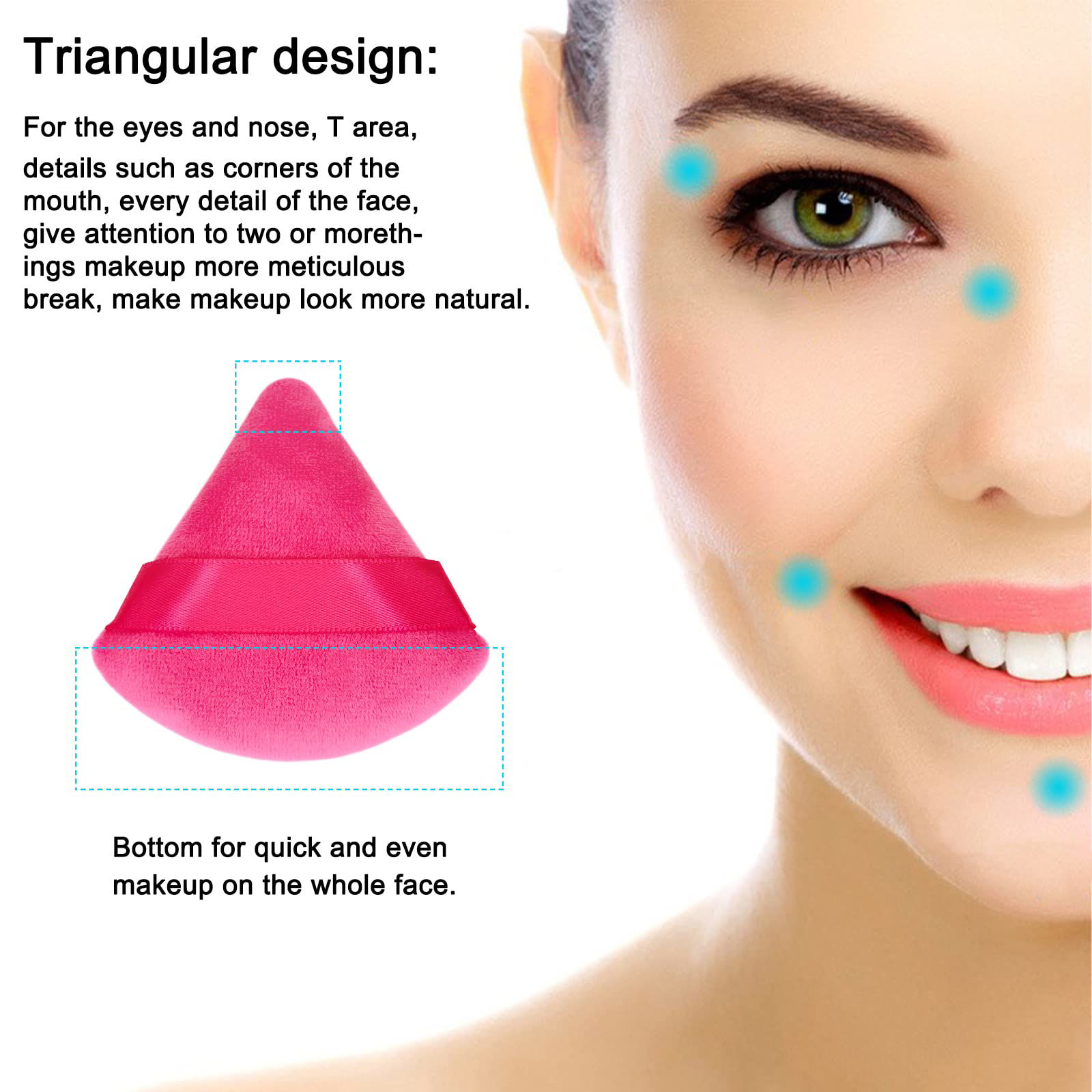 GetUSCart- 12 Pieces Cosmetic Powder Puff,2.76 inch Portable Soft ...