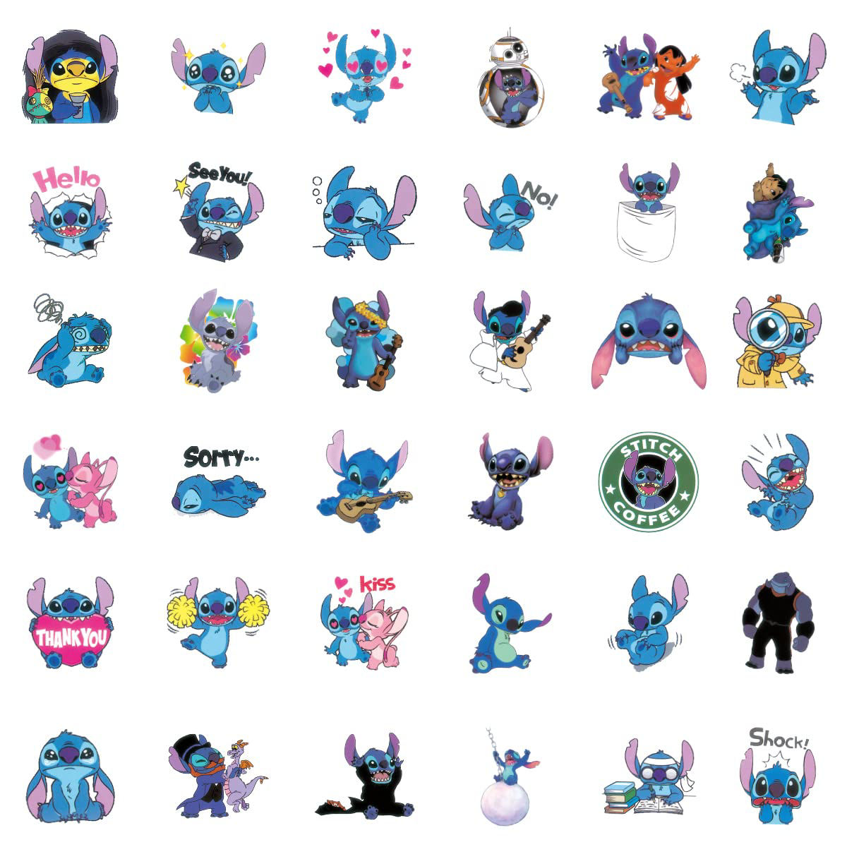 GetUSCart- 100 PCS Stitch Stickers,Stickers for Water Bottles,Gifts ...