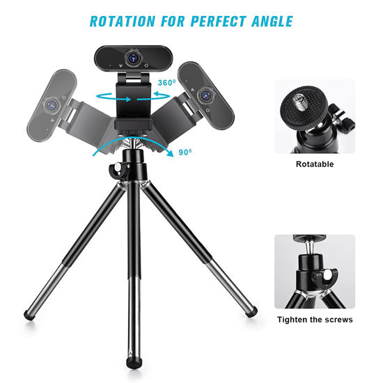 GetUSCart- Mini Tripod for Webcam and Phone, Metal Extendable Webcam ...