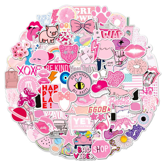 GetUSCart- 100 PCS Preppy Stickers Pink Stickers Pack, Aesthetic ...