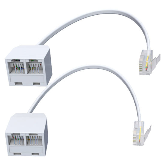 GetUSCart- Goupchn Two Way Telephone Splitters RJ11 Male to Dual Female ...