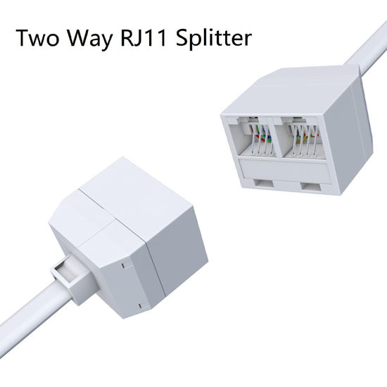 GetUSCart- Goupchn Two Way Telephone Splitters RJ11 Male to Dual Female ...
