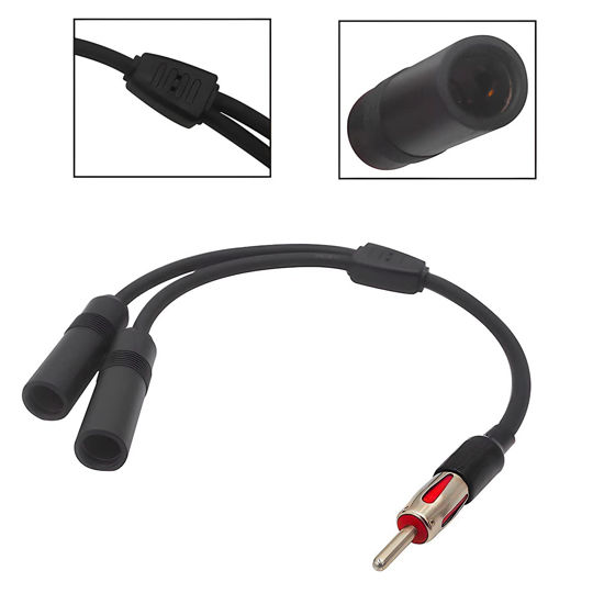 GetUSCart- Car AM FM Radio Antenna Splitter Adapter, 1 Male to 2 Female ...