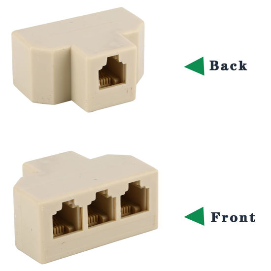 GetUSCart- Phone Splitter 3 Way Telephone Adapter RJ11 6P4C 1 Female to ...