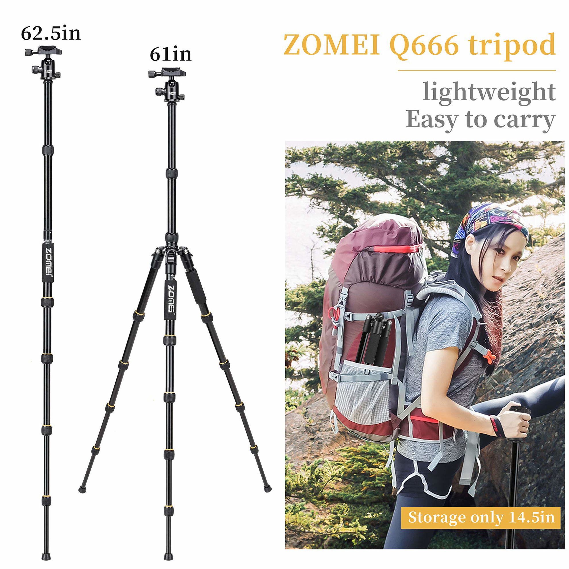 GetUSCart- YESSBON ZOMEI Aluminum Portable Tripod with Ball Head Heavy ...