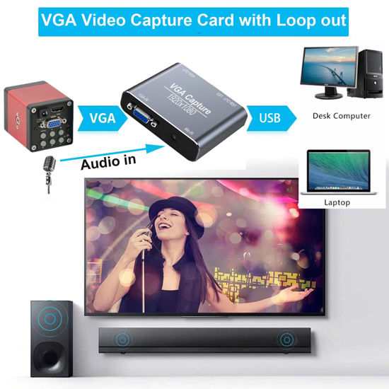 GetUSCart- VGA Capture Card, VGA to USB Capture Device with VGA Loopout ...