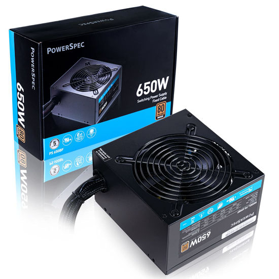 GetUSCart- PowerSpec 650W Power Supply 80 Plus Bronze Certified Fixed ...