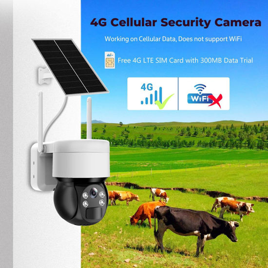 GetUSCart- 4G LTE Cellular Security Camera Outdoor Solar Battery ...