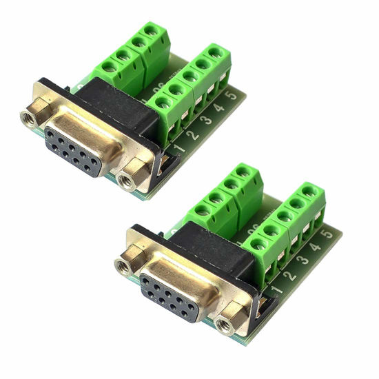 GetUSCart- HiLetgo 2pcs DB9 Female Adapter RS232 to Terminal RS232 Serial to Terminal DB9 ...