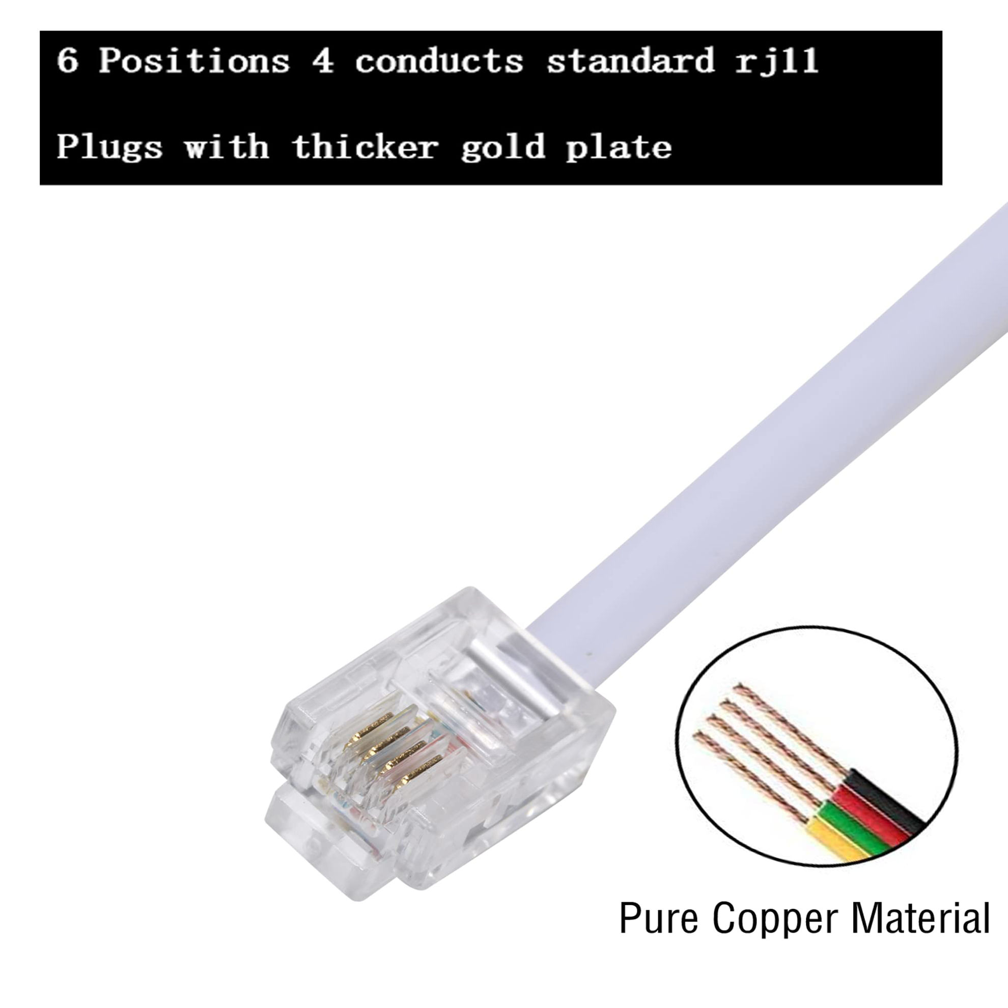 GetUSCart- Ubramac 25Feet Long Telephone Extension Cord Phone Cable ...