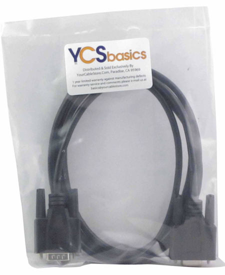 GetUSCart- YCS basics Black 6 Foot DB9 9 Pin Serial / RS232 Male/Female Extension Cable