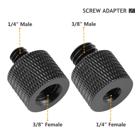 GetUSCart- Camera Screw Adapter Thread 1/4" Male to 3/8" Female and 3/8 ...
